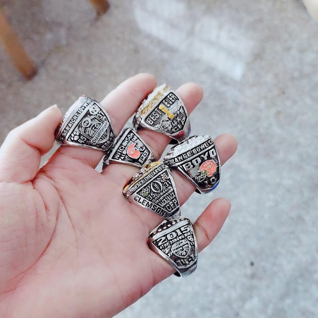 6 Clemson Tigers NCAA championship rings collection - MVP Ring