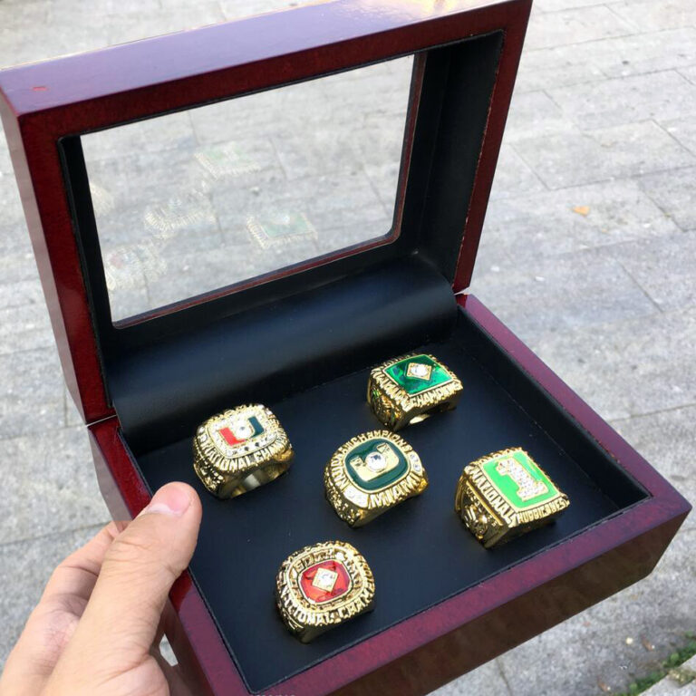 5 Miami Hurricanes NCAA championship ring collection - MVP Ring