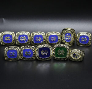 11 Notre Dame Fighting Irish NCAA championship rings collection - MVP Ring