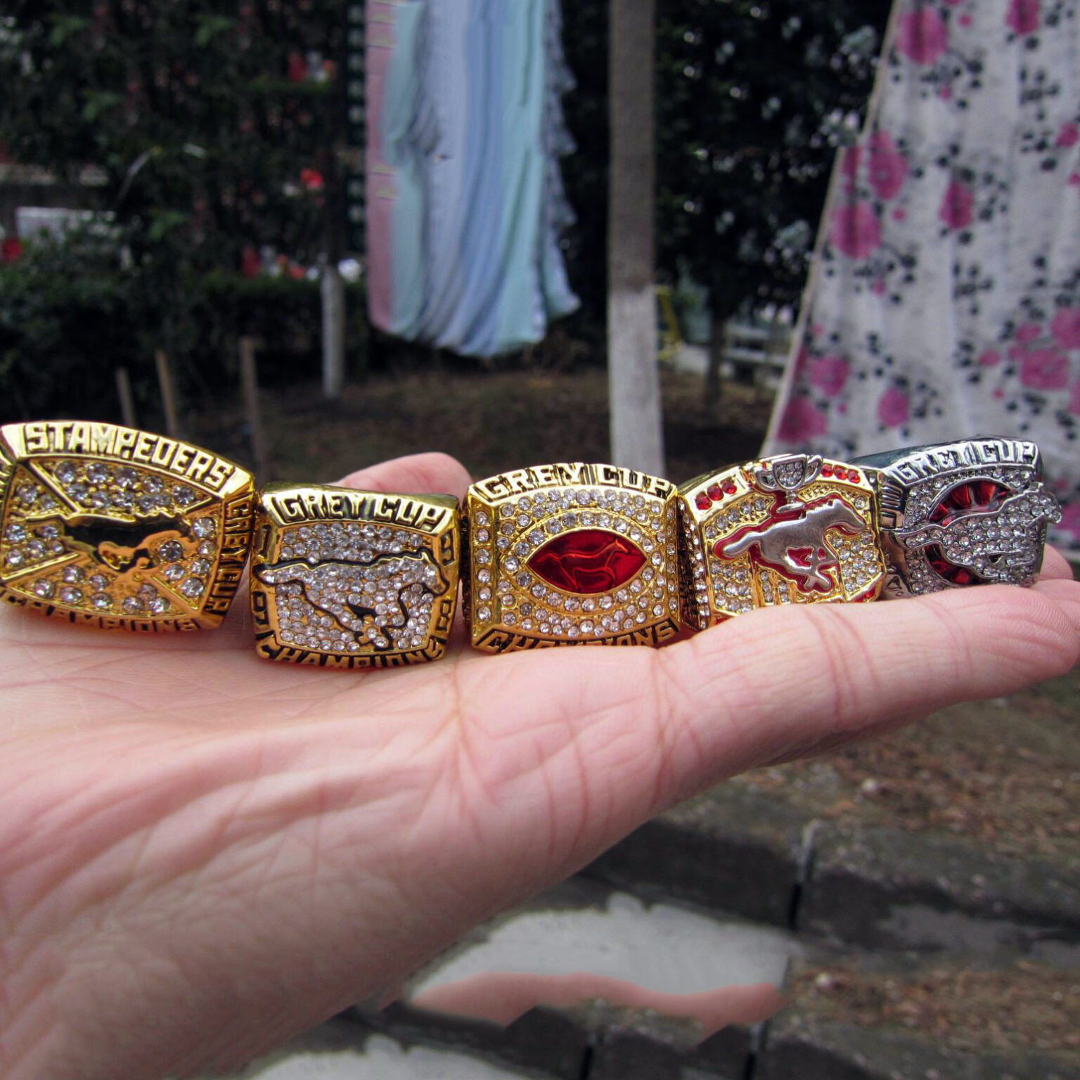 5 Calgary Stampeders Grey Cup Championship championship rings ...