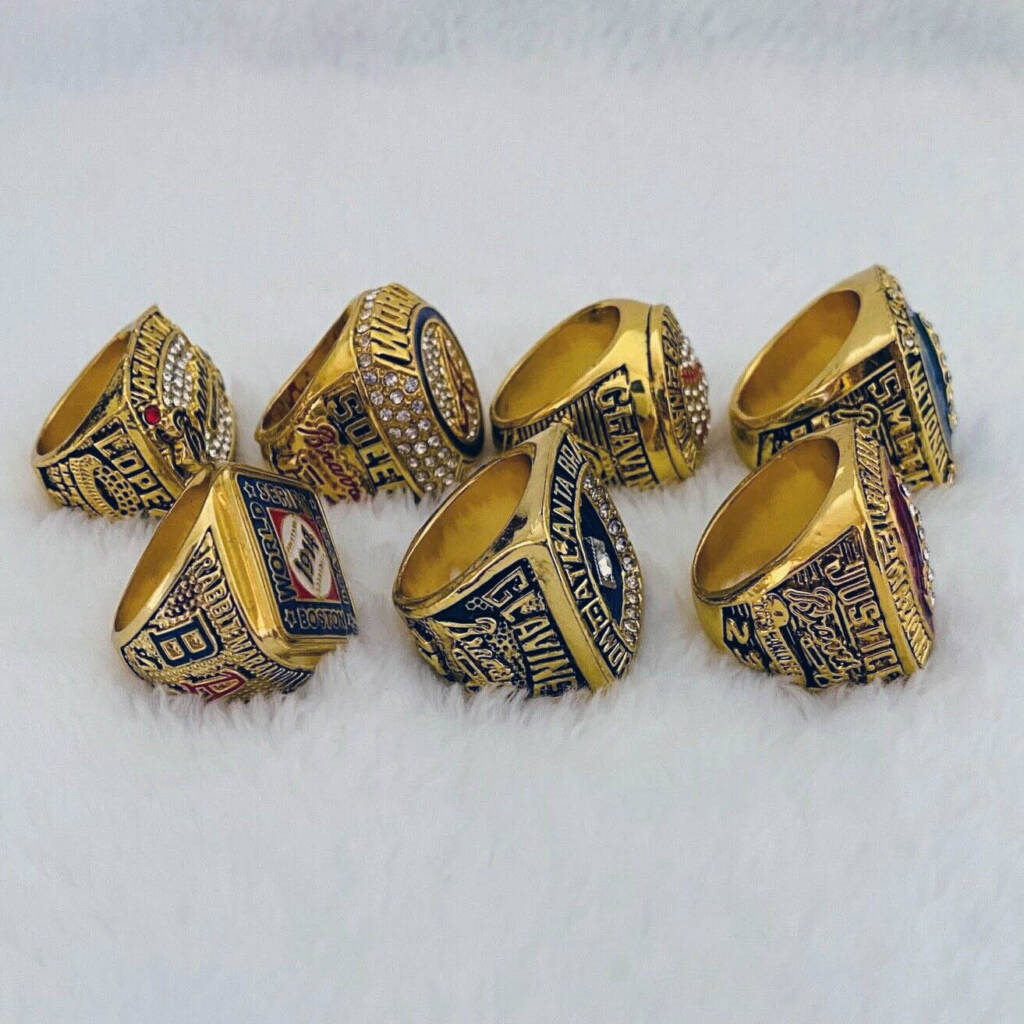 7 Atlanta Braves MLB World Series championship rings set - MVP Ring